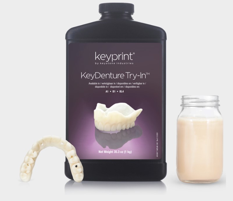 Keystone KeyPrint KeyDenture Try-In Biocompatible 3D Printing Resin, A1 ...